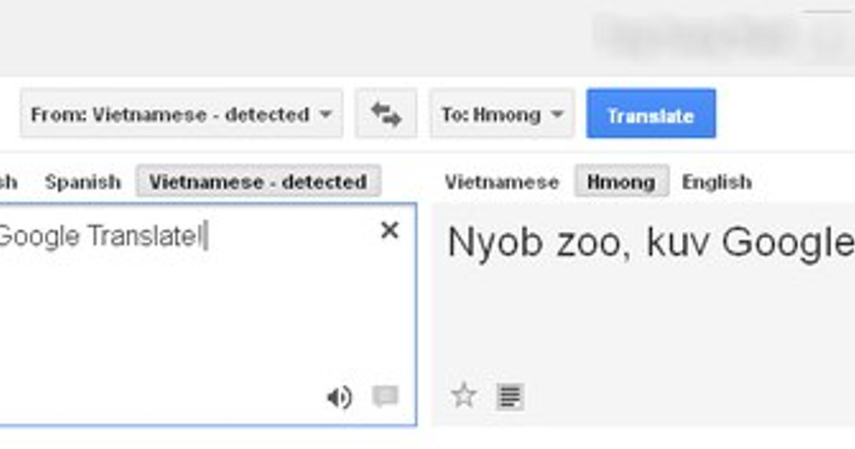 Google Translate hỗ trợ thêm tiếng H'mông