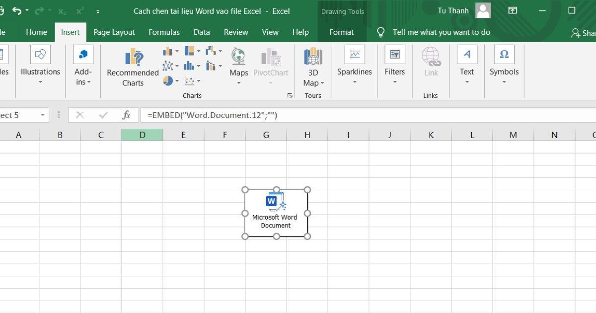 Cách chèn file Word vào Excel đơn giản và nhanh chóng